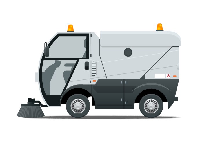 Road sweeper dust cleaner special Royalty Free Vector Image