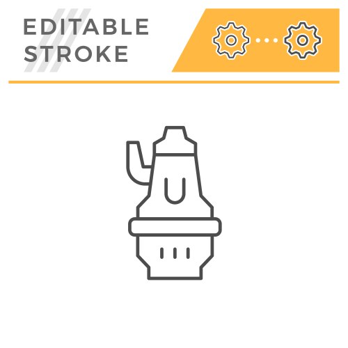 Heat pump geothermal energy line icon Royalty Free Vector