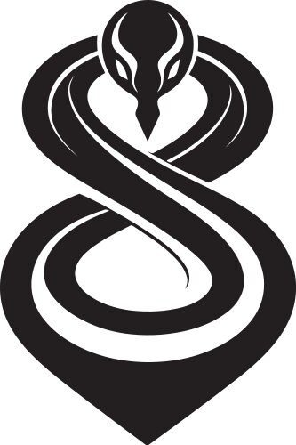 Onyx elegance snake viper black Royalty Free Vector Image