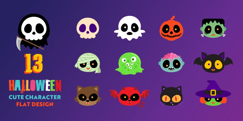 Cute ghost heart shape for greeting halloween Vector Image