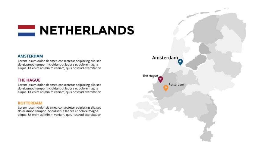 Netherlands map on a brick wall Royalty Free Vector Image
