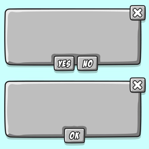 Ice game icons buttons interface ui Royalty Free Vector