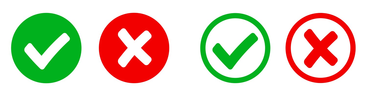 Green Check Red X Vector Images (over 1,900)
