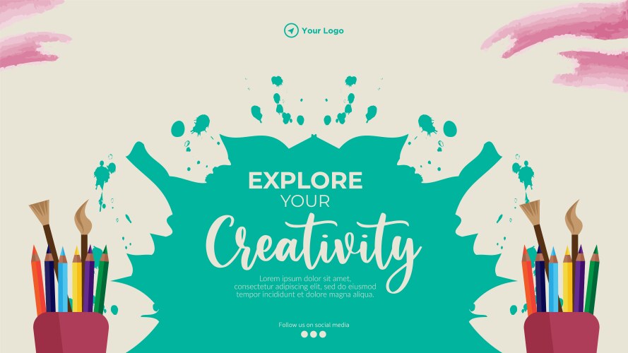 Creative inspiration concept banner header Vector Image