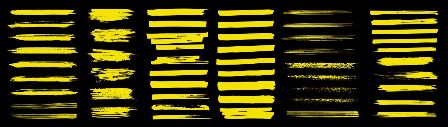 Realistic highlighter underline marker lines Vector Image