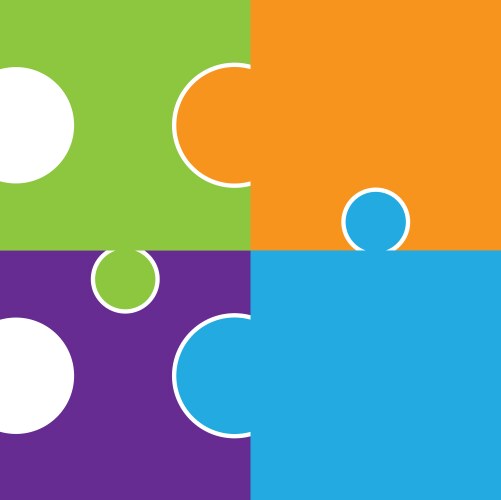 Puzzle logo Royalty Free Vector Image - VectorStock