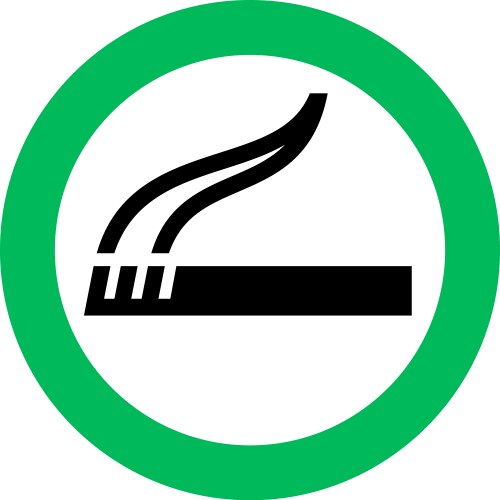 Smoking permitted sign Royalty Free Vector Image