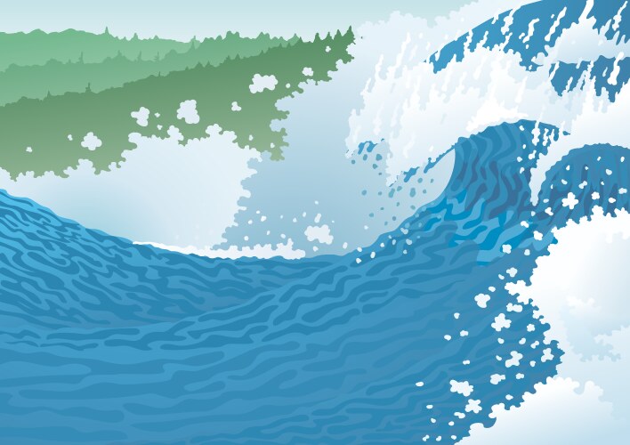 Ocean waves Royalty Free Vector Image - VectorStock