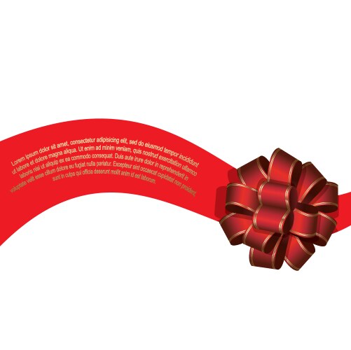 Invitation card with red holiday ribbon and bow Vector Image