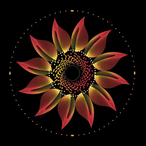 Create-dotted-spiral-vortex flower Royalty Free Vector Image