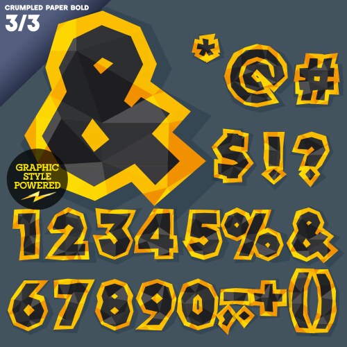 Crumpled paper alphabet Royalty Free Vector Image