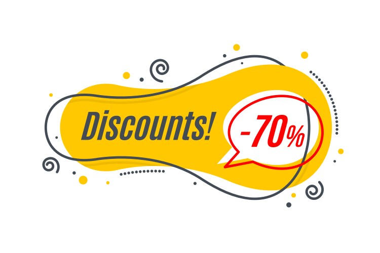 Line discount banner Royalty Free Vector Image