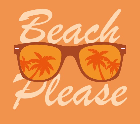 Aviator sunglasses with palms reflection Vector Image