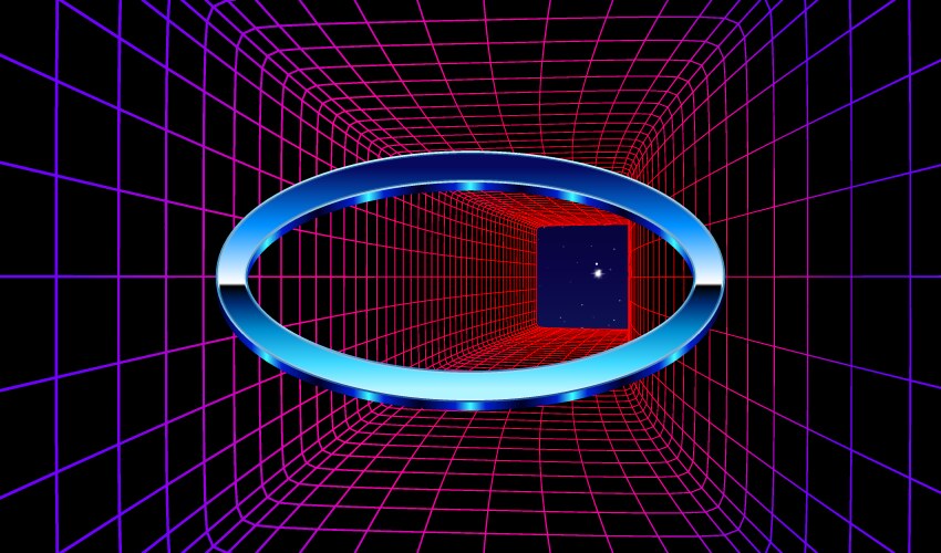 Synthwave frame with chrome hex and 80s styled Vector Image