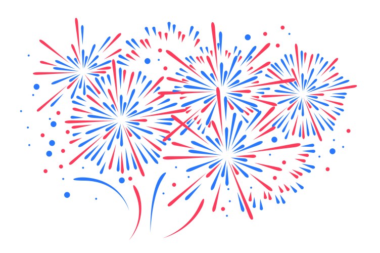 Bright fireworks cartoon Royalty Free Vector Image