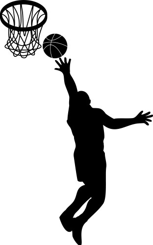 Silhouette of a basketball player and barcode Vector Image
