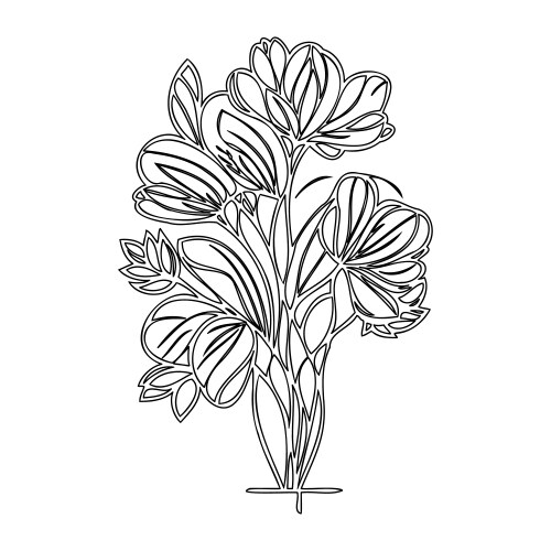 Bouquet flower outline sketch Royalty Free Vector Image