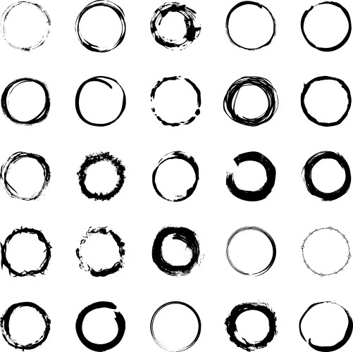 Collection of textured round frames Royalty Free Vector