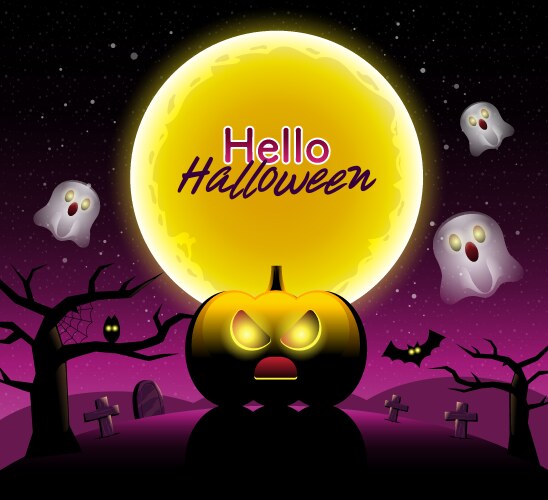 Halloween banner ghost scary spooky air Royalty Free Vector