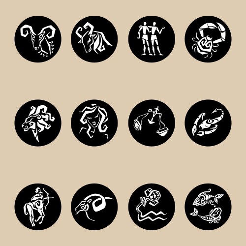 Zodiac horoscope star signs Royalty Free Vector Image