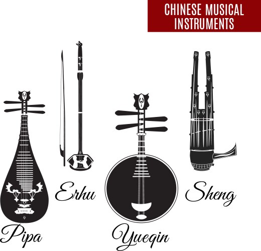 Ethnic music instruments set musical instrument Vector Image