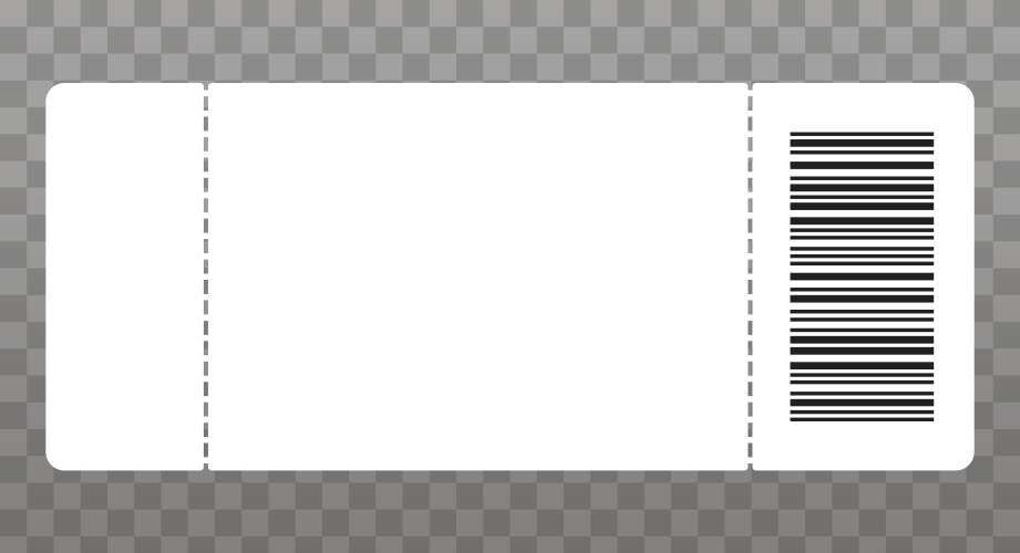 Blank empty white event ticket template flat Vector Image