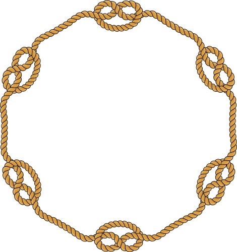 Round rope frame isolated on white background Vector Image