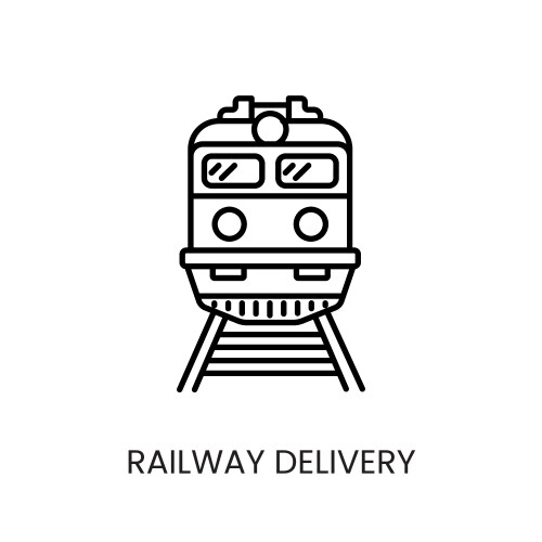 Train rail delivery large cargo line icon Vector Image