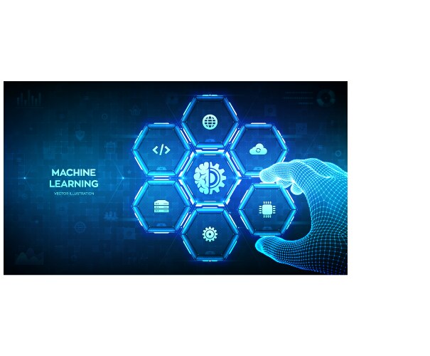 Machine learning ai artificial intelligence deep Vector Image