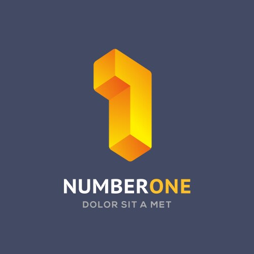 3d number one Royalty Free Vector Image - VectorStock