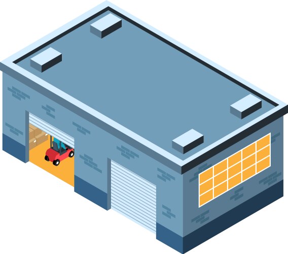 Cardboard boxes pallet isometric warehouse Vector Image