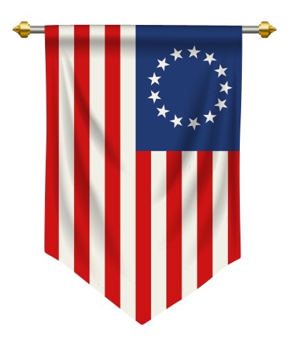 American betsy ross flag rectangular shaped Vector Image