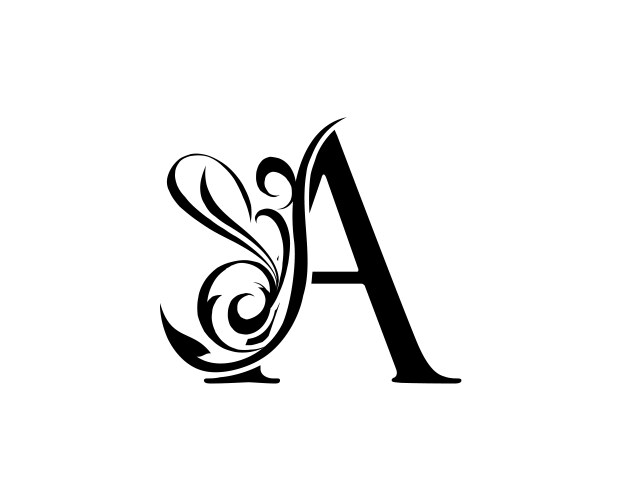 Elegant letter r graceful royal style Royalty Free Vector