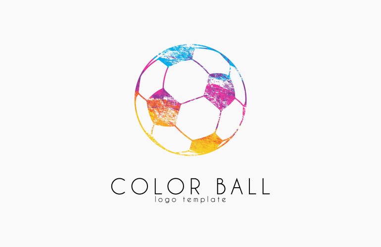 Football emblem with ball flag Royalty Free Vector Image