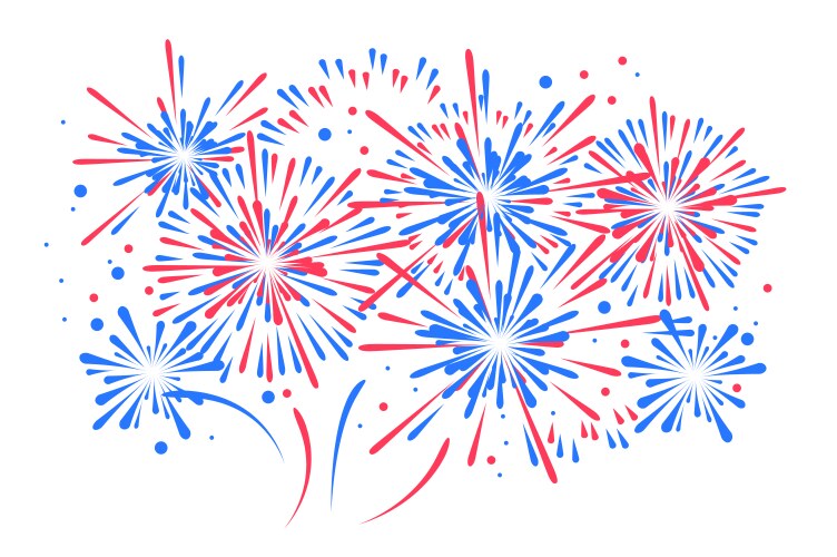 Bright fireworks cartoon Royalty Free Vector Image