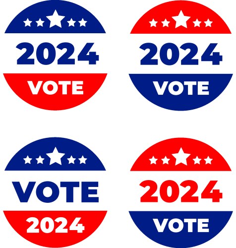 Election 2024 poster vote ballot flyer usa Vector Image