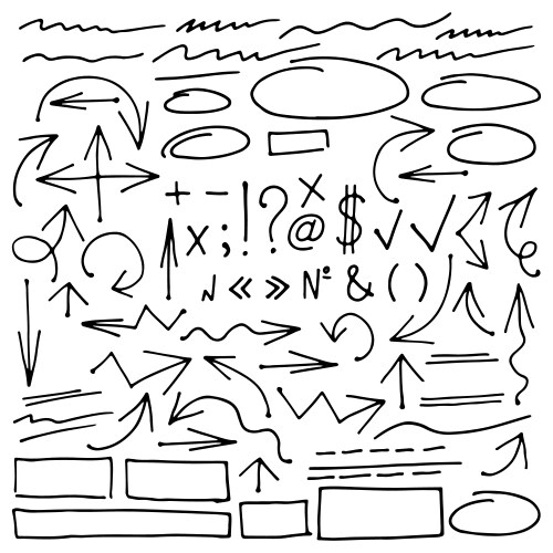 Hand drawn arrow marks set Royalty Free Vector Image