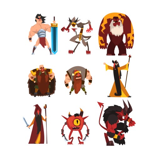 Fantasy characters 2d game sprite male and female Vector Image