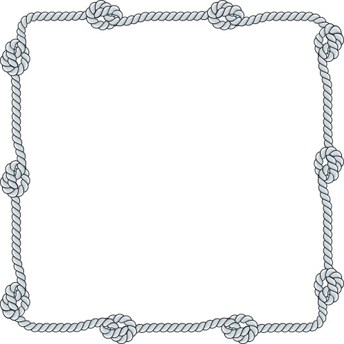 Square rope frame isolated on white background Vector Image