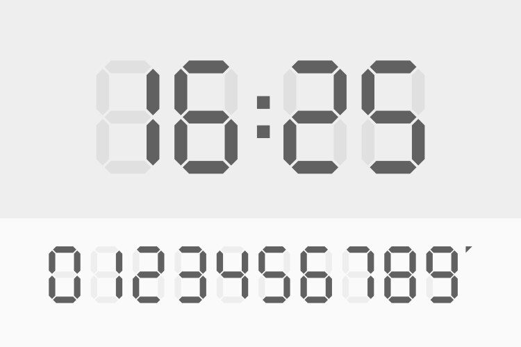 Set digital led numbers Royalty Free Vector Image