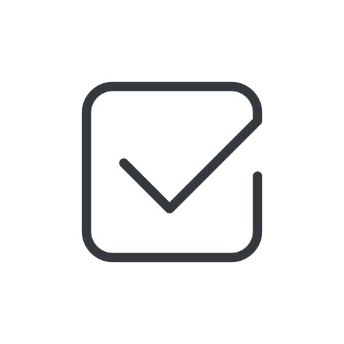 Check icon checkmark isolated on white Royalty Free Vector