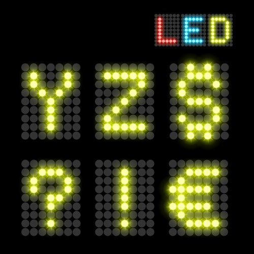 Led font Royalty Free Vector Image - VectorStock