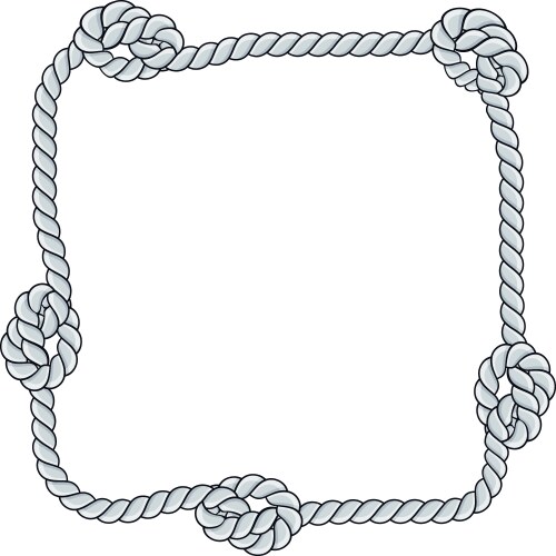 Square rope frame isolated on white background Vector Image