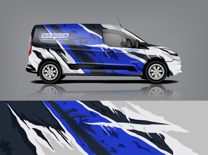 Van wrap design sticker and decal Royalty Free Vector Image