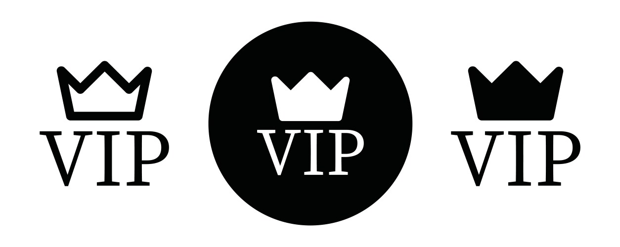 Vip person icon black line art Royalty Free Vector Image