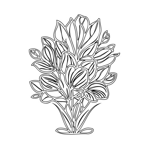 Bouquet flower outline sketch Royalty Free Vector Image