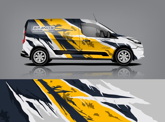 Van wrap design sticker and decal Royalty Free Vector Image