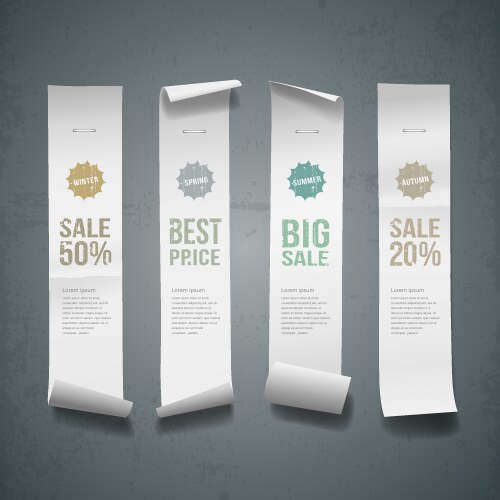 White paper roll ripped design long collections Vector Image