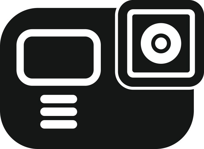 Action camera recording continuous double circle Vector Image