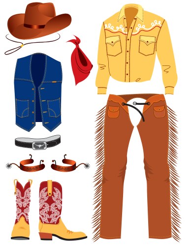 Cowboy clothes and elements Royalty Free Vector Image